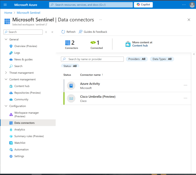 Data Connectors in Microsoft Sentinel - Akmal's Cyber Portfolio